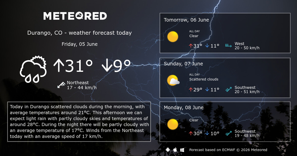 Weather Durango, CO 14 days - Meteored Canada