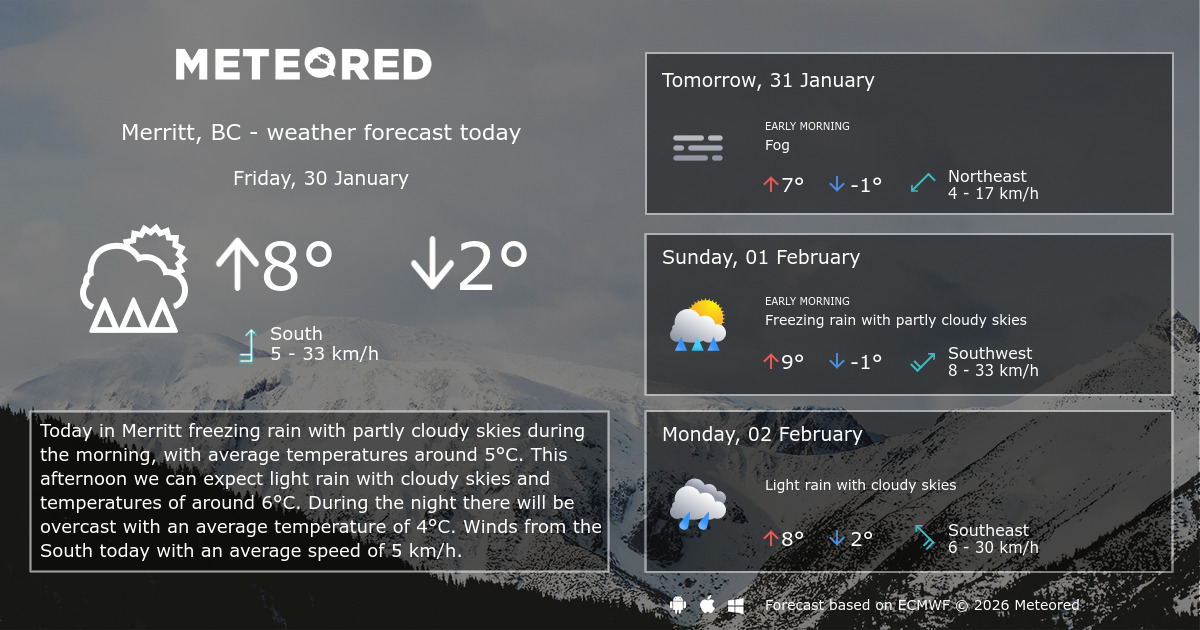 Weather Merritt, BC 14 days - Meteored Canada