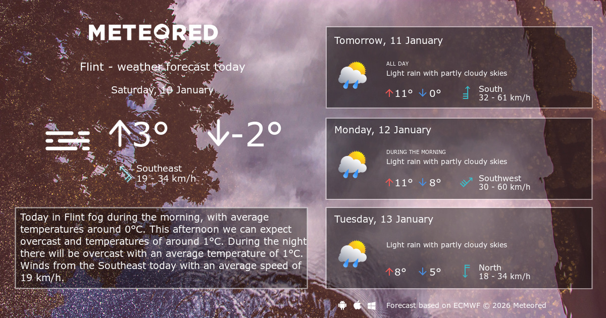 Weather Flint 14 days - Meteored