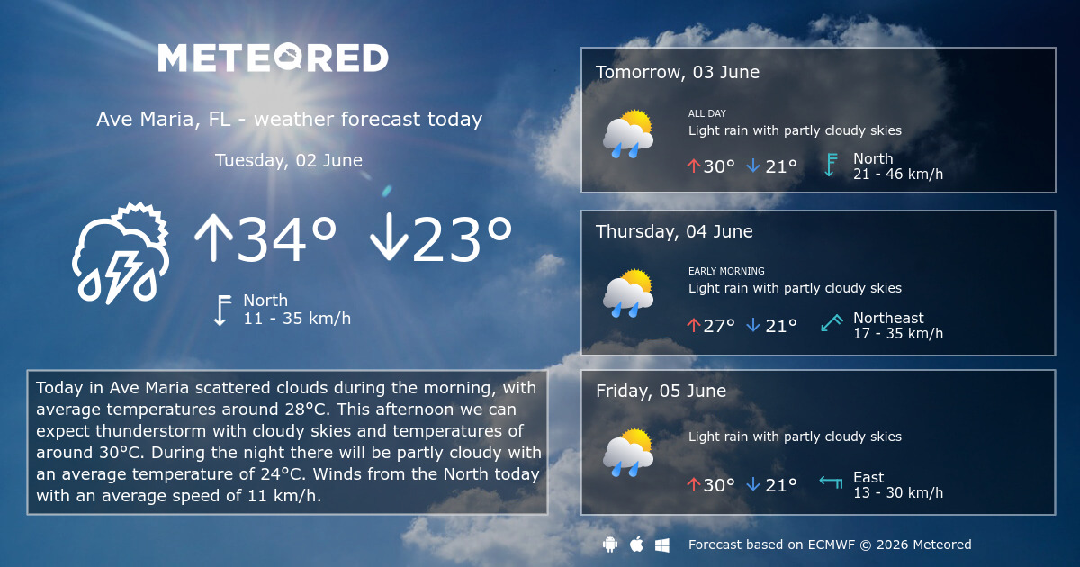 Weather Ave Maria, FL 14 days - Meteored Canada